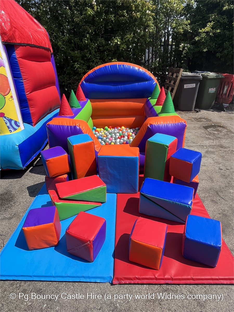 Multicoloured Bouncy Castle Soft Play & Ball Pit Package. - Leisure ...