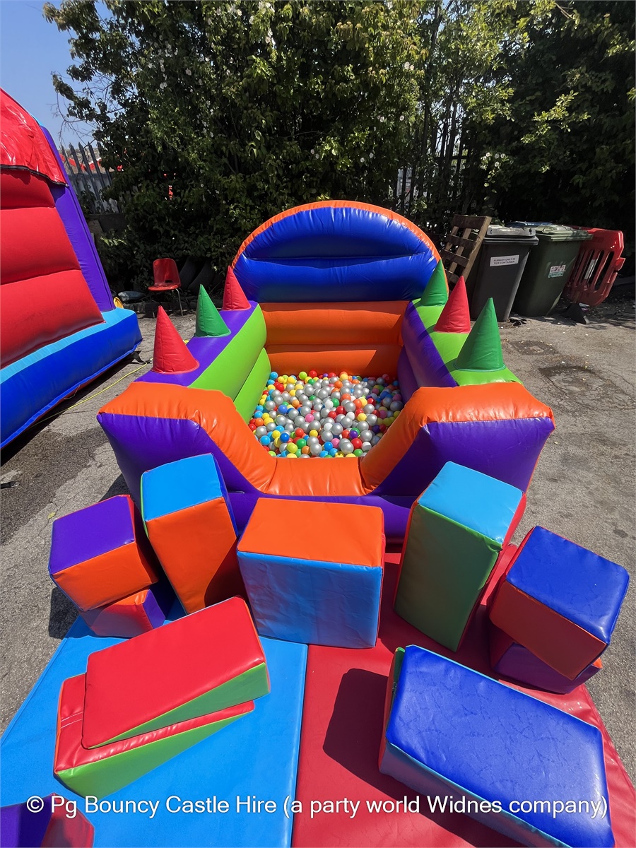 Multicoloured Bouncy Castle Soft Play & Ball Pit Package. - Leisure ...