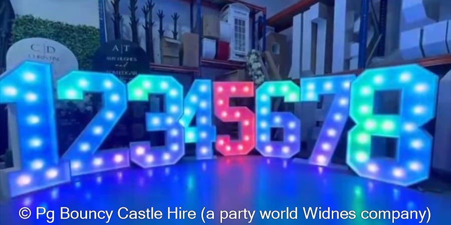 Number 4 4ft high Led Light up number - Leisure equipment rental and ...