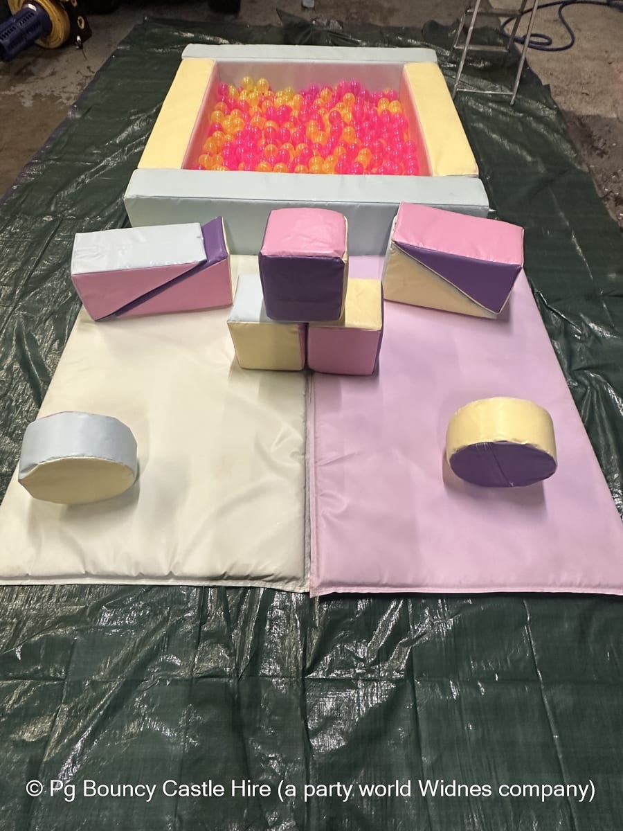 Pastel Soft Play & 5ft x 5 ft Foam Ball Pit - Leisure equipment rental and leasing. Bouncy ...